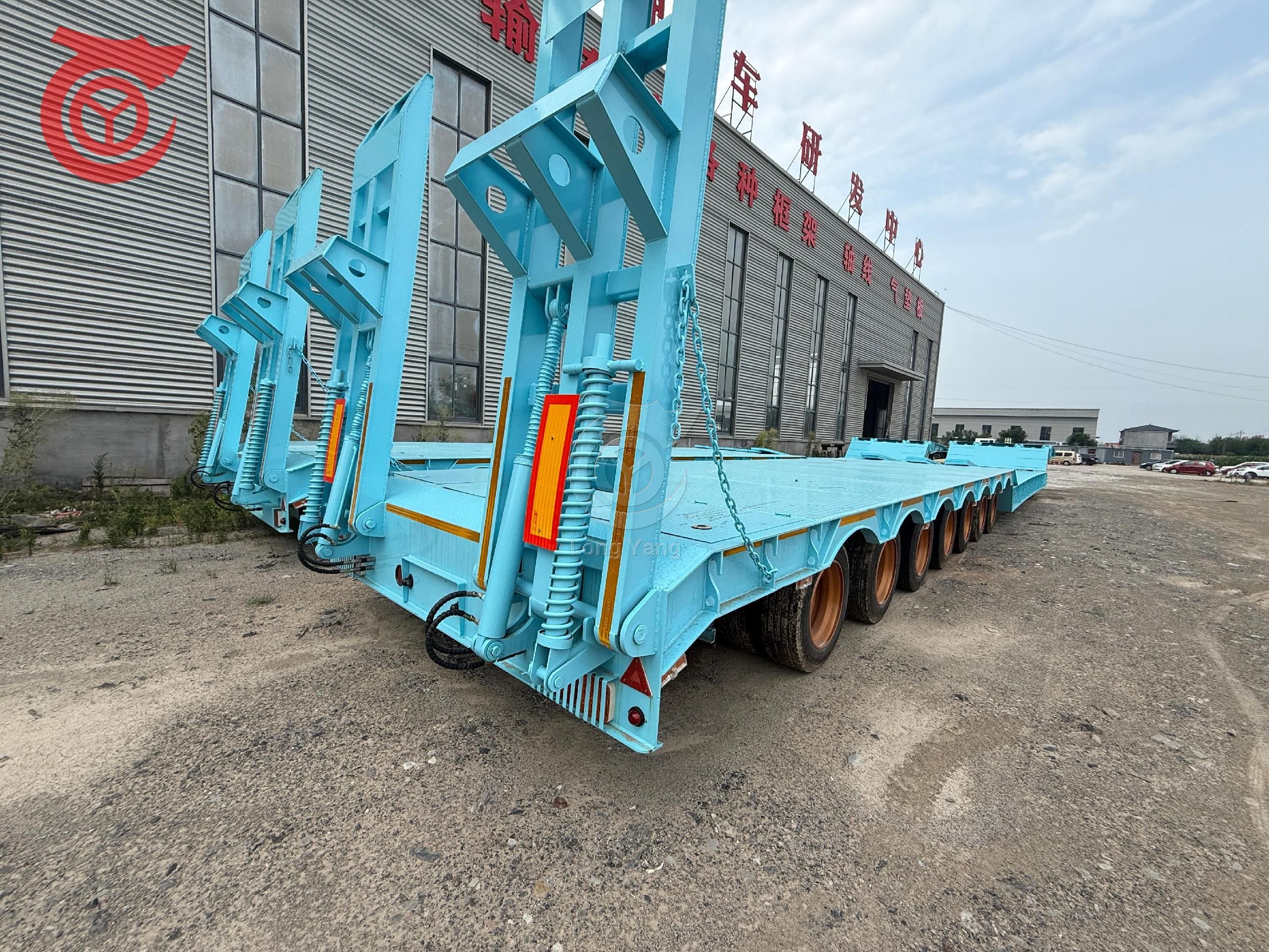 Seven axle low flat semi trailer,seven,flat bed semi trailers for sale
