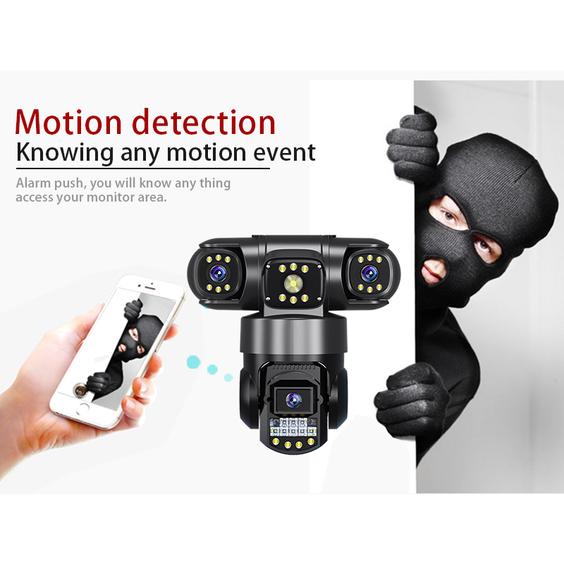 V380 Triple Lens 6MP 4G/WiFi CCTV Camera Outdoor Waterproof PTZ Camera