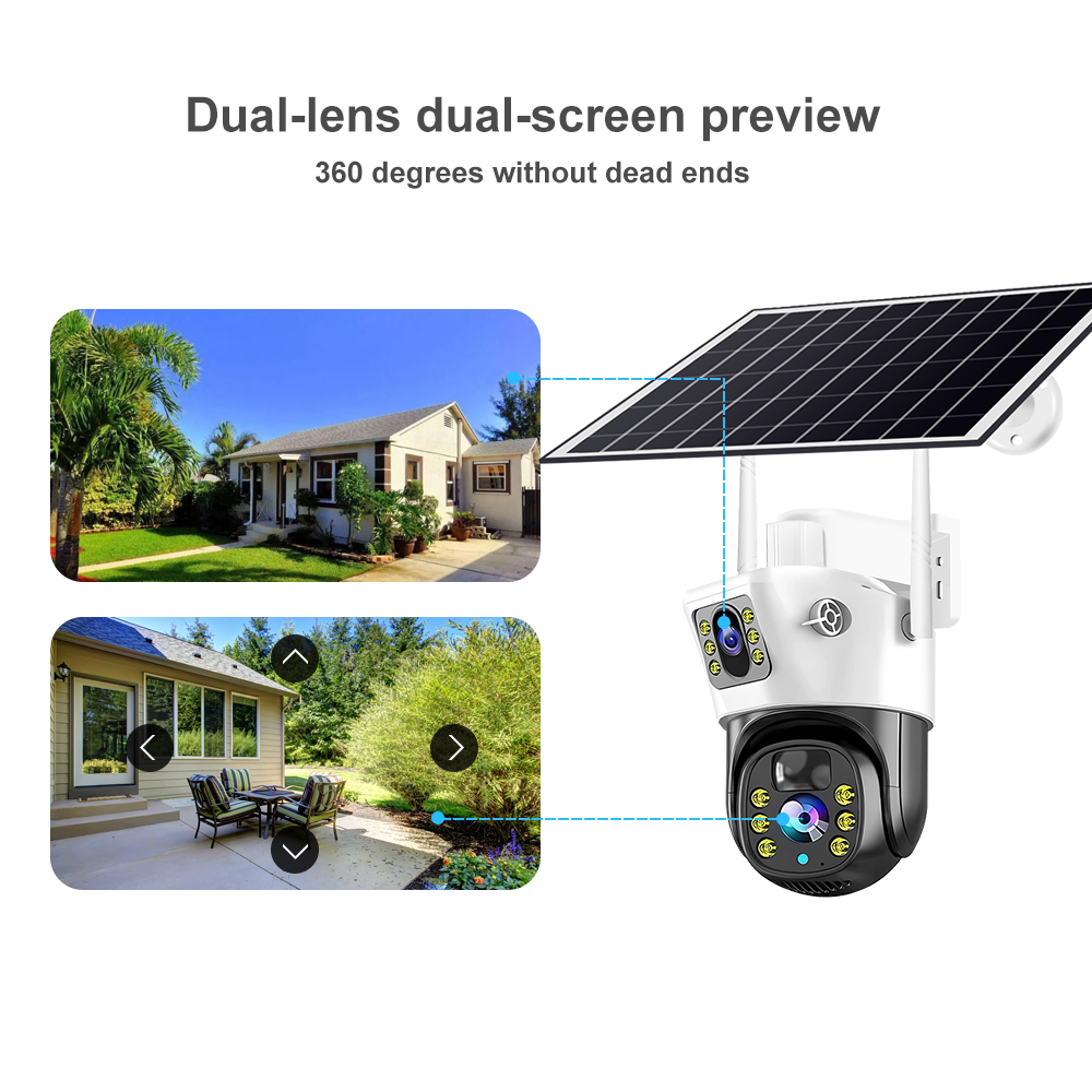 Daul Lens 4G Security Camera WIFI Solar Camera