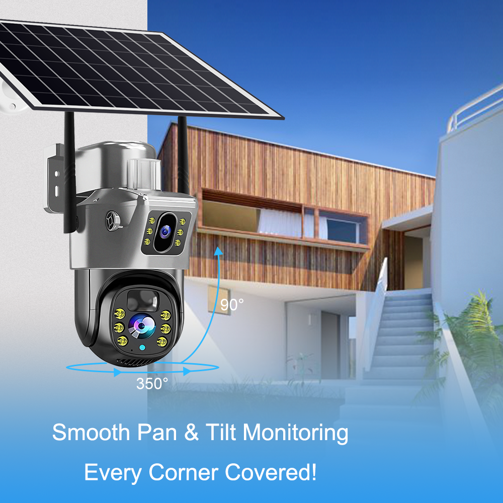 V380 Dual Lens Wireless 4G/WIFI Solar Camera CCTV Camera
