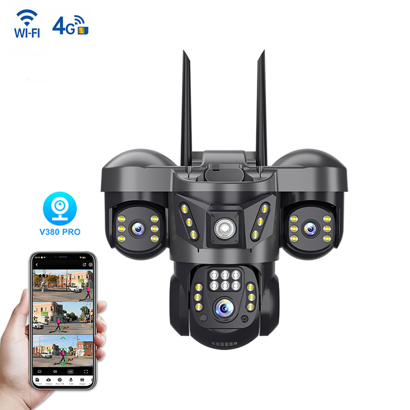 V380 4G/WiFi 3 Lens CCTV Camera Wireless PTZ Security Camera