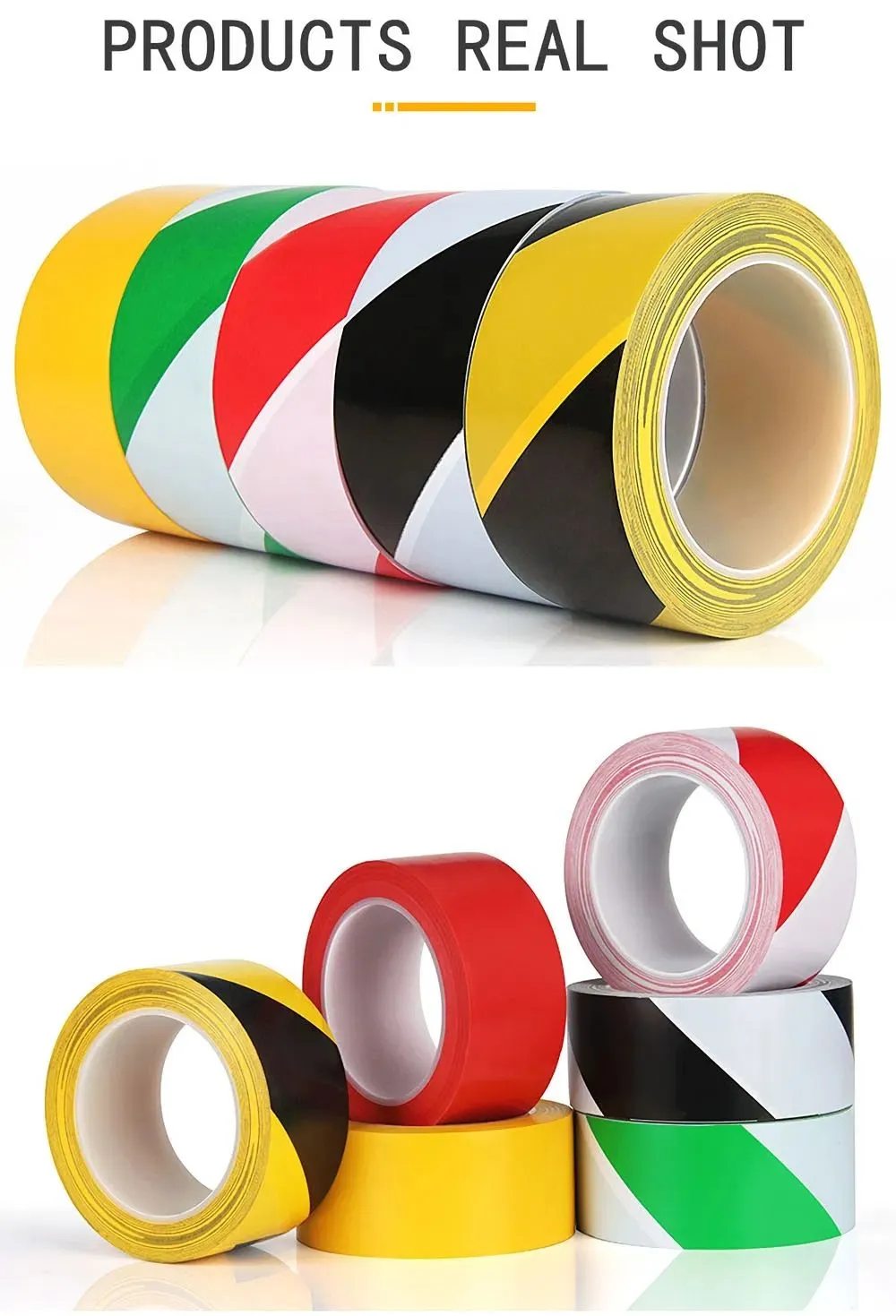 Yellow And Black Safety Signage Road Floor Marking Tape