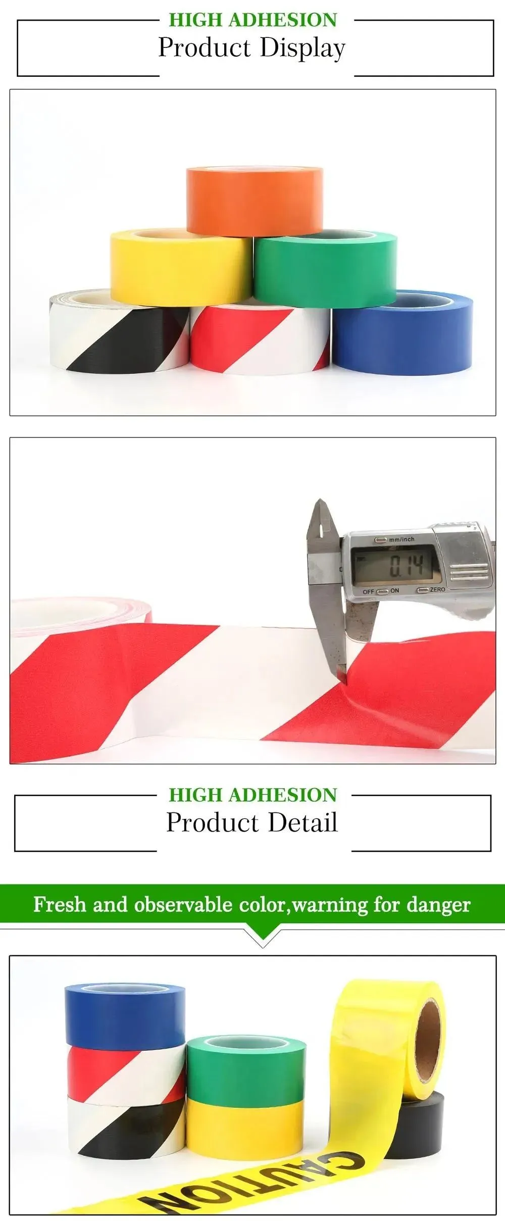 Yellow And Black Safety Signage Road Floor Marking Tape