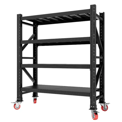 Movable Steel Shelving Units, Wheeled Storage Racks for Warehouse/Workshop