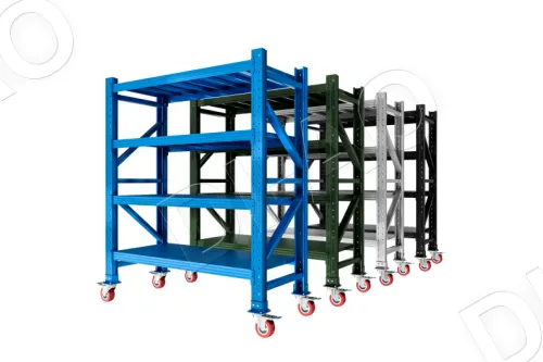 Movable Steel Shelving Units, Wheeled Storage Racks for Warehouse/Workshop