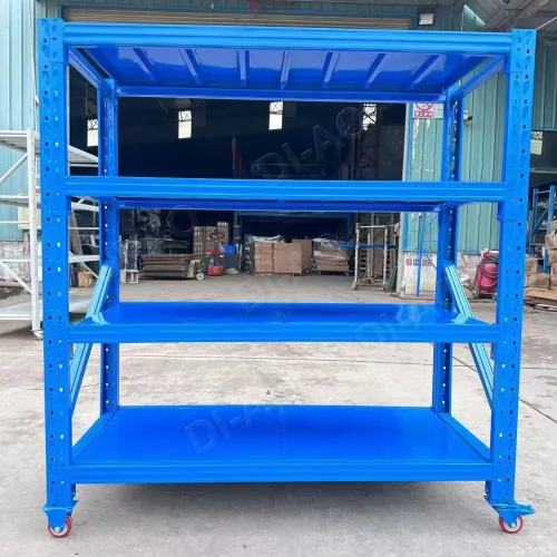 Movable Steel Shelving Units, Wheeled Storage Racks for Warehouse/Workshop