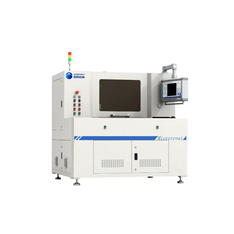 Thin film solar panel glass cutting & breaking system