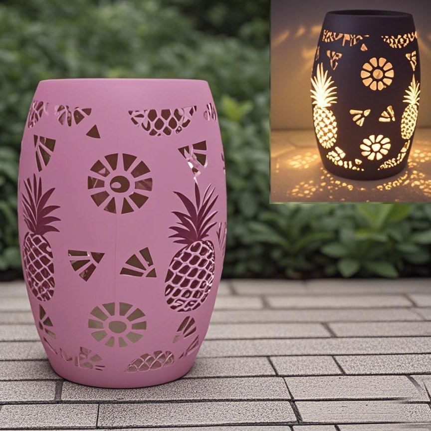 Metal Solar Plant Stand Pineapple
