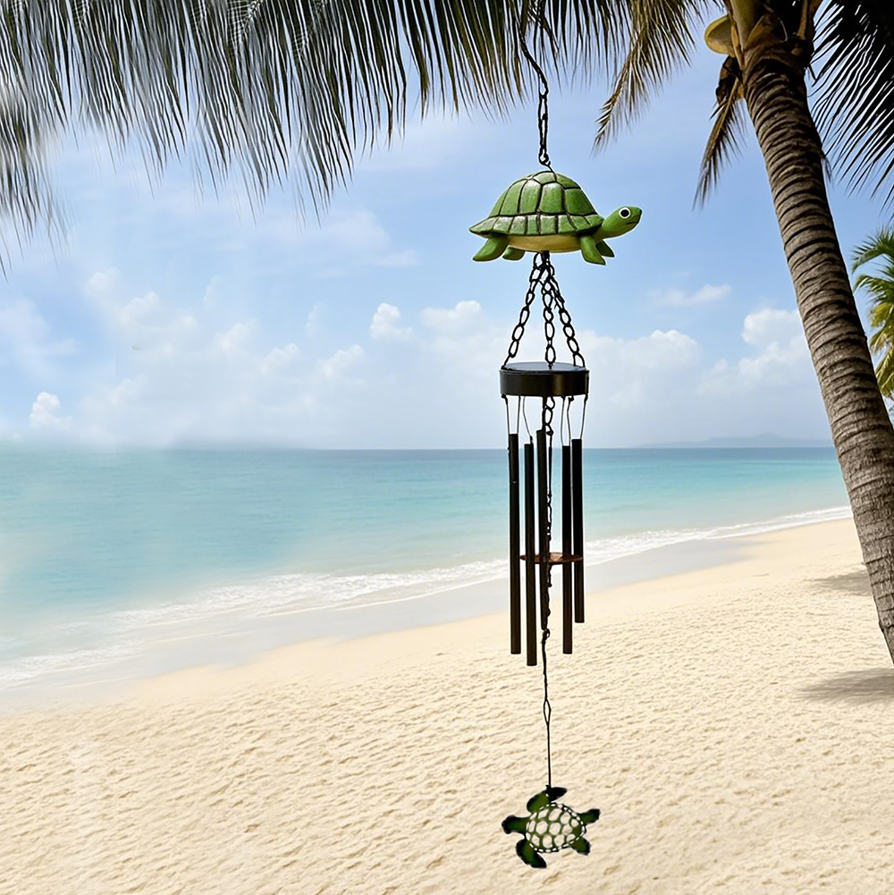 Metal Solar Turtle Windchime