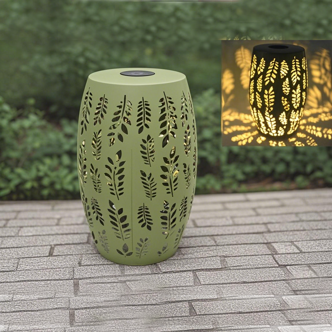 Metal Solar Plant Stand, Leaf