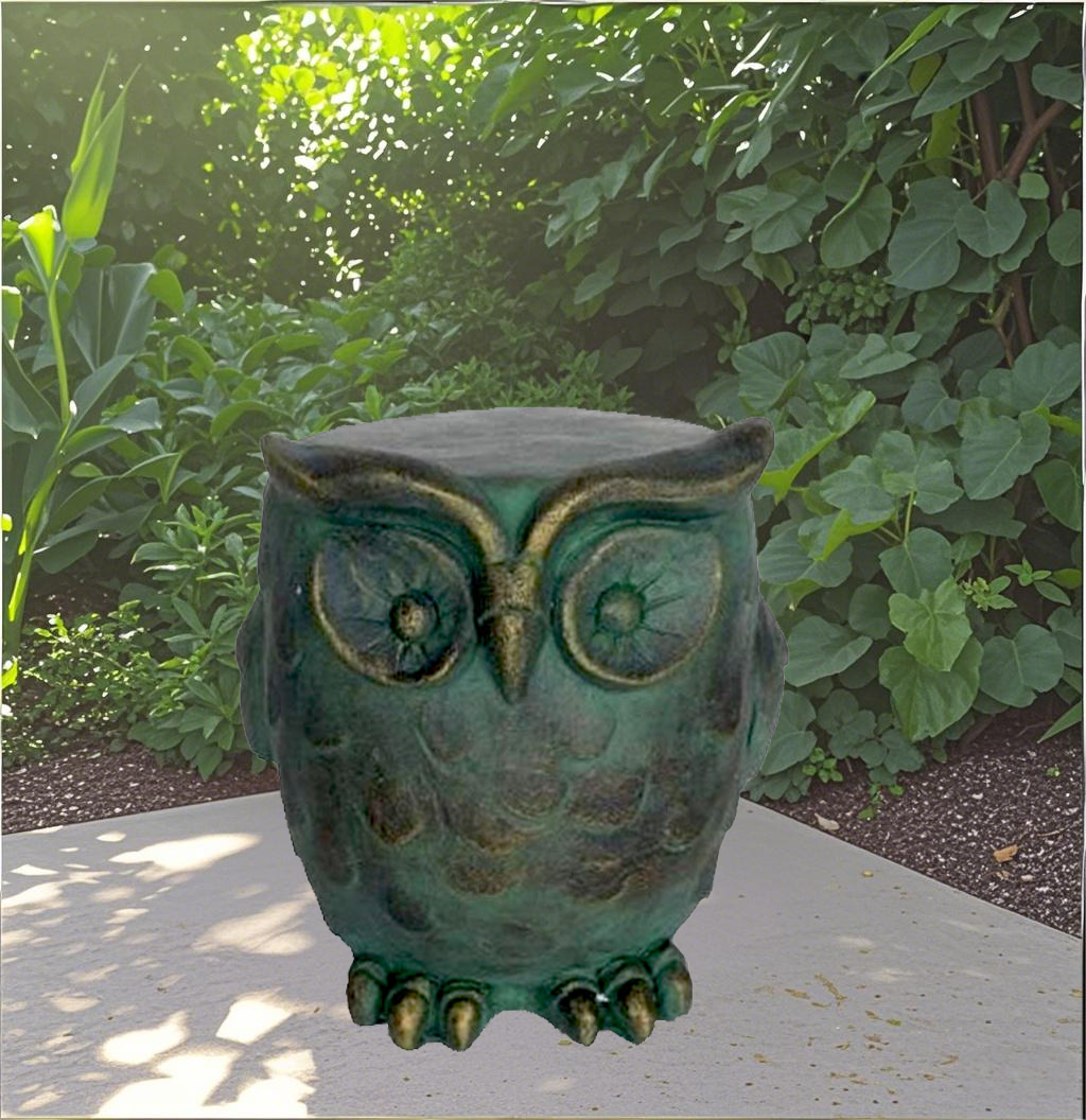 Resin Owl Stool & Planter Stand: Stylish Decor for Any Space