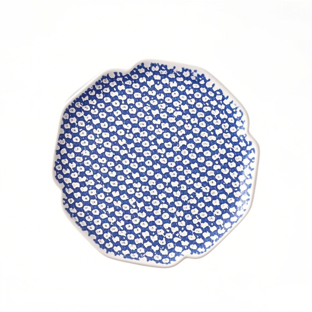 Ceramic Decaled Candy Plate, Blue Design