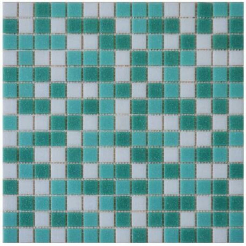 20X20 Green Mixed Square Glass Mosaic Tile