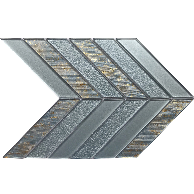 Arrow Herringbone Shape Foiled Glass Tile For BacksplashPool