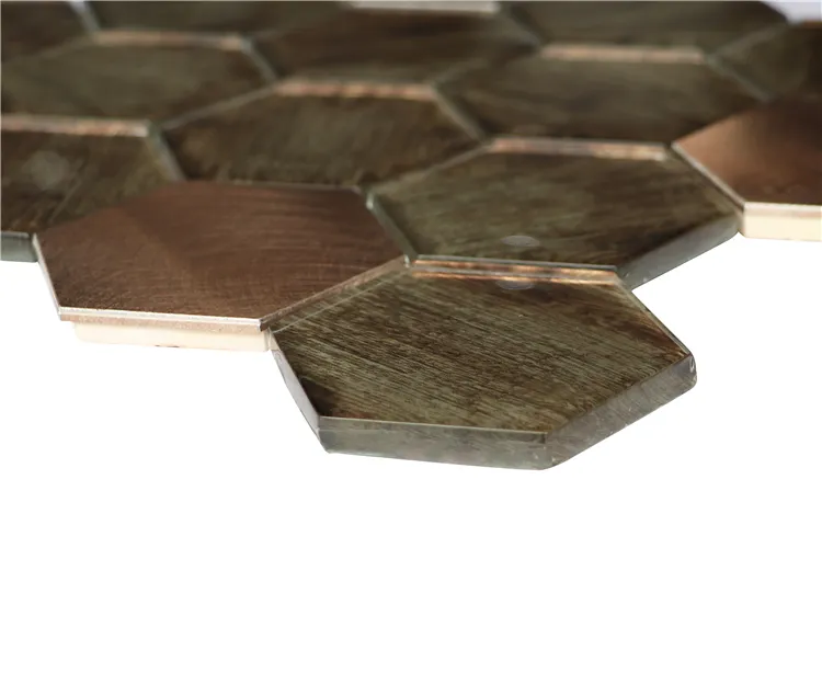 Hexagon Crystal Glass Swimming Pool Mosaic Tile