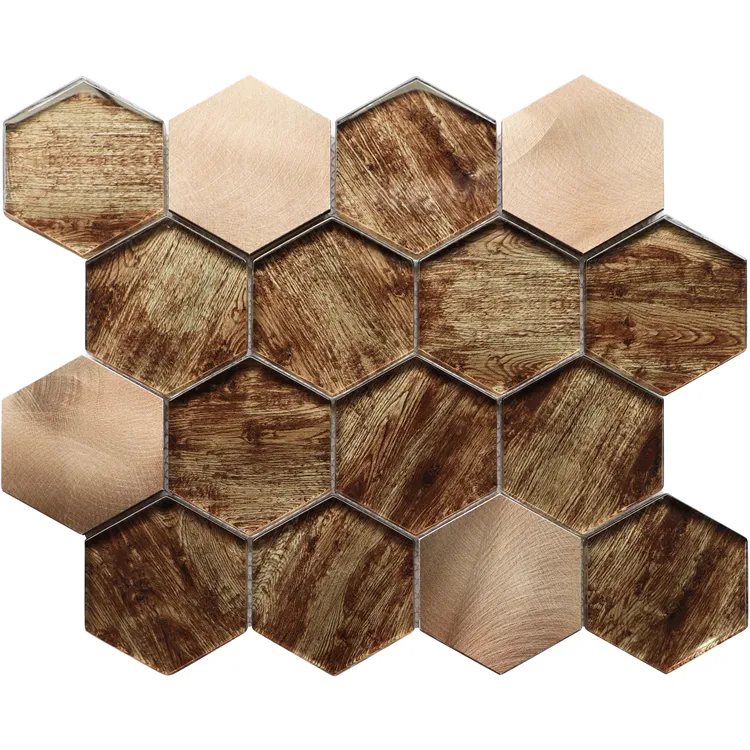 Hexagon Crystal Glass Swimming Pool Mosaic Tile