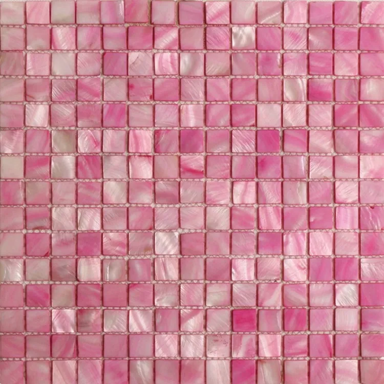 20x20mm Square Pink Shell Mosaic