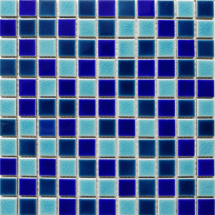 China Factory Blue Mixed Color Sqaure Ceramic Mosaic Tile For Project