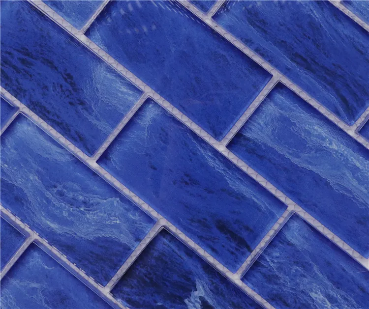Foshan Manufacture Swimming Pool Purple Blue Glass Mosaic Tile