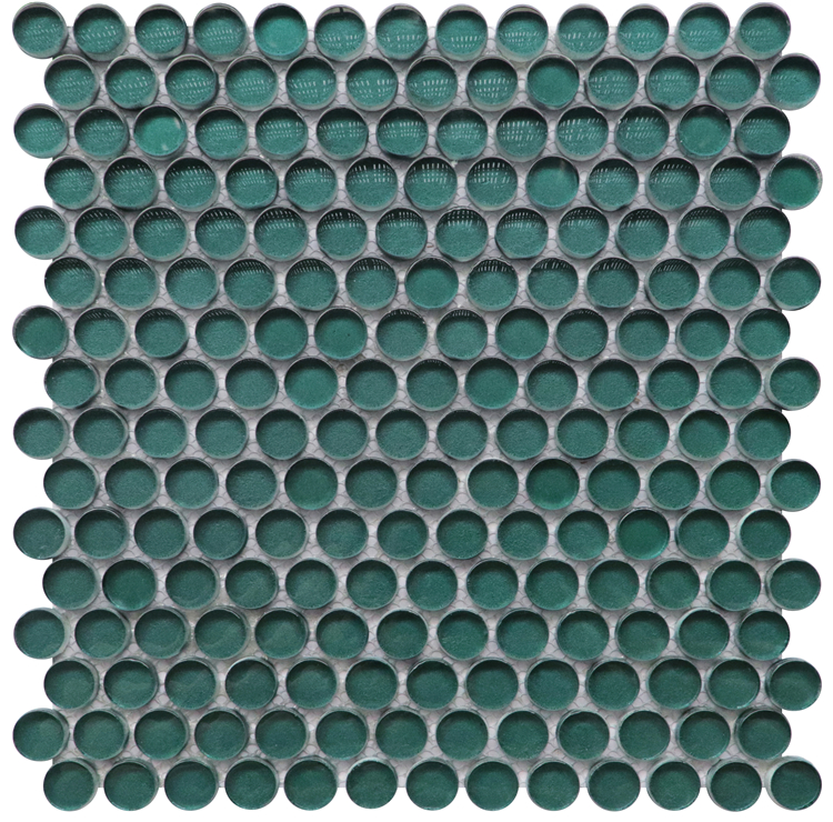 Ralart Green Round Cold Spray Glass Tile