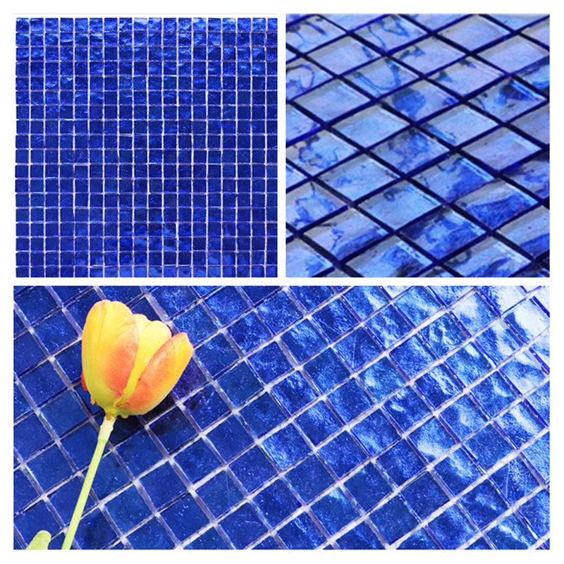 Foshan Electroplating Violet Blue Stained Glass Mosaic Tile
