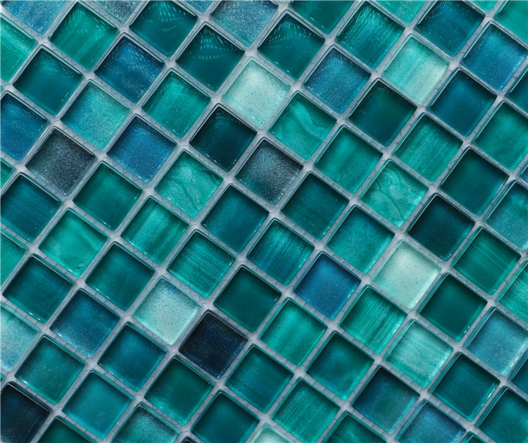Mixed Green Glass Mosaic Swimming Pool