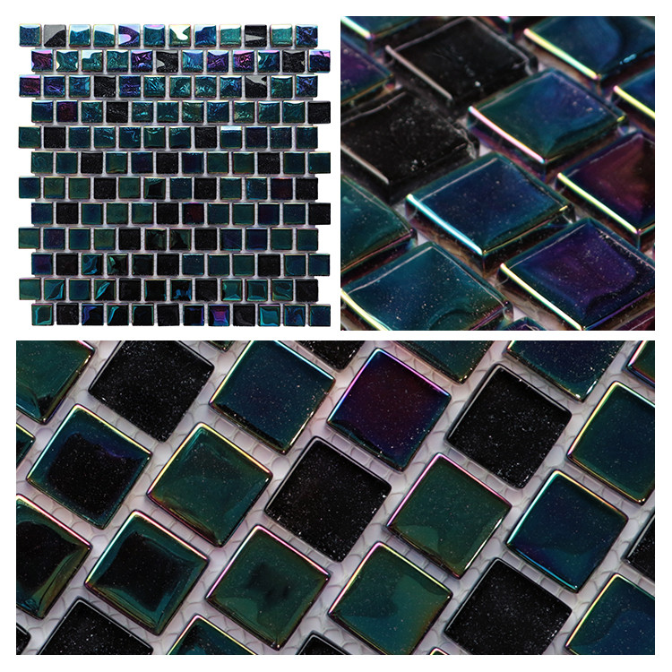 Iridescent Glass Rainbow Backsplash Glass Mosaic Tile