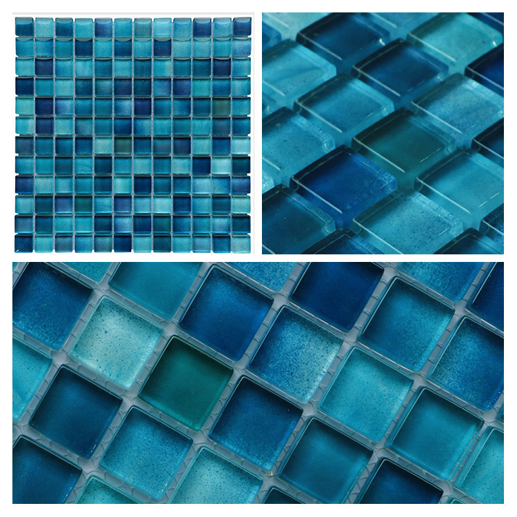 Mixed Green Glass Mosaic Swimming Pool