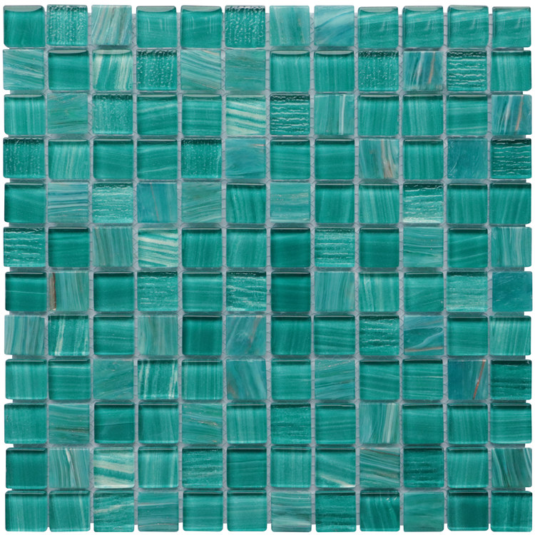 Square Pool Blue Glass Mosaic Tile