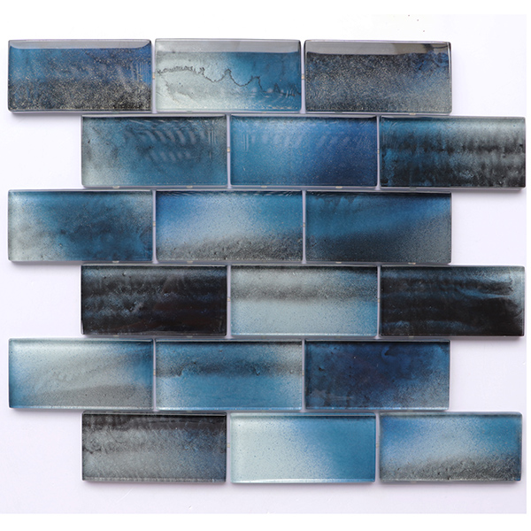 Ralart Blue 48x98mm Dot Mounted Glass Mosaic For Pool