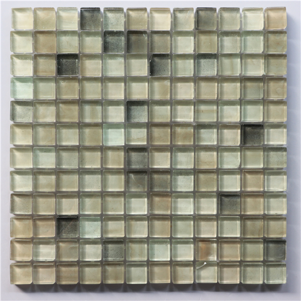 Ralart New 23x23mm Yellow Glass Mosaic Tiles with Dot Mounted