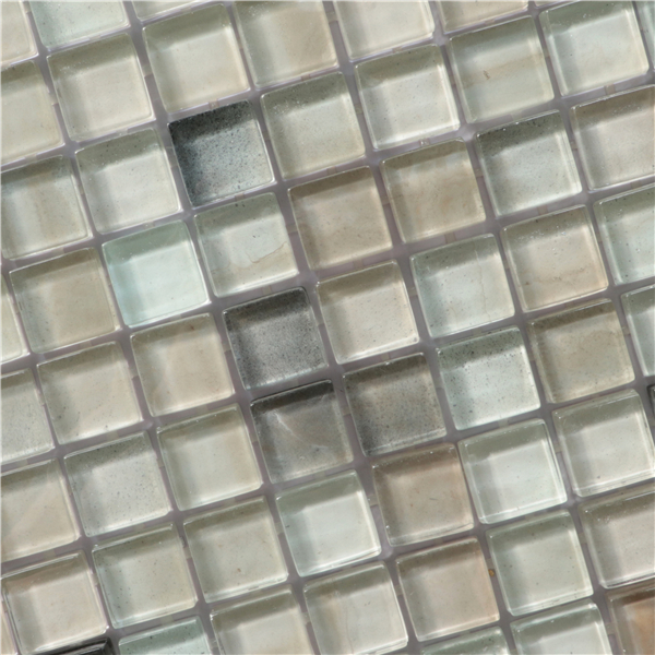 Ralart New 23x23mm Yellow Glass Mosaic Tiles with Dot Mounted