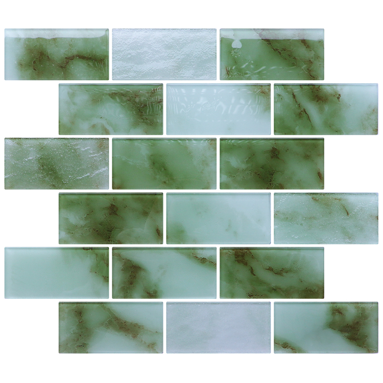 Ralart 2x4" Jade Green Inkjet Wall Glass Tile