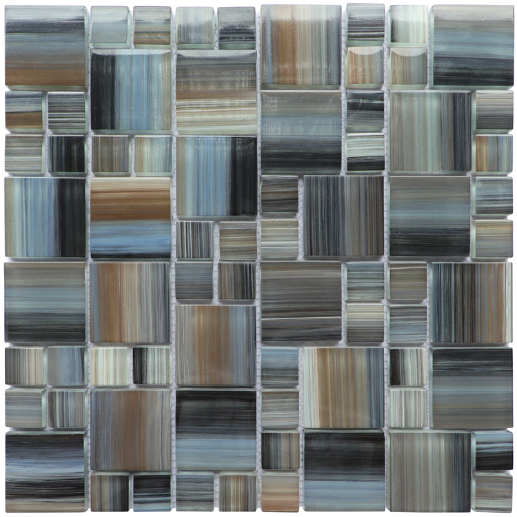 Foshan Ralart Hand Painting Brown Glass Mosaic Tiles