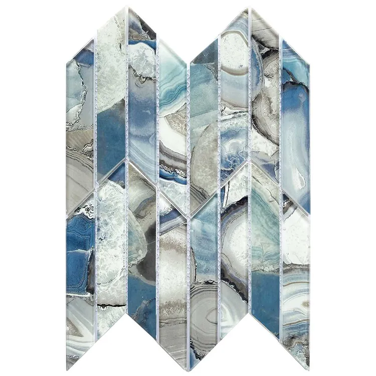 Ralart Company Small Trapezoid Design Glass Mosaic Tile