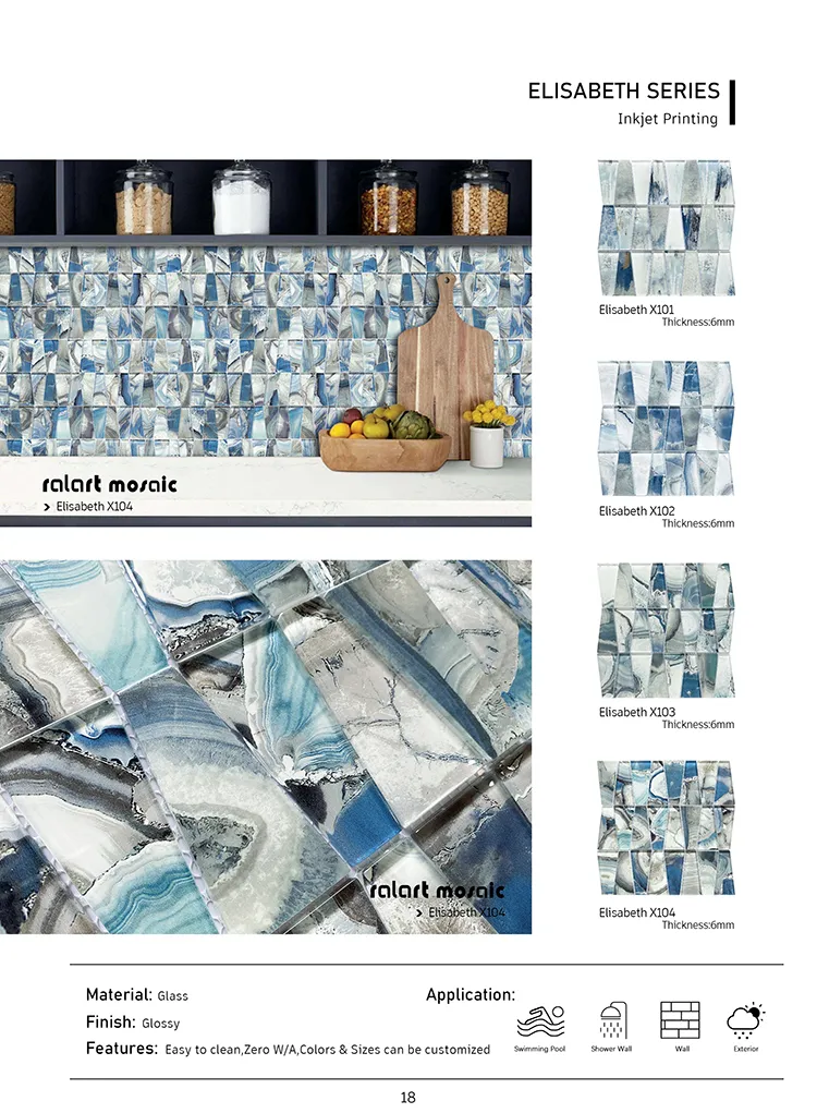 Ralart Company Small Trapezoid Design Glass Mosaic Tile