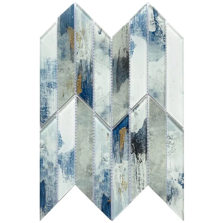 Ralart Company Small Trapezoid Design Glass Mosaic Tile