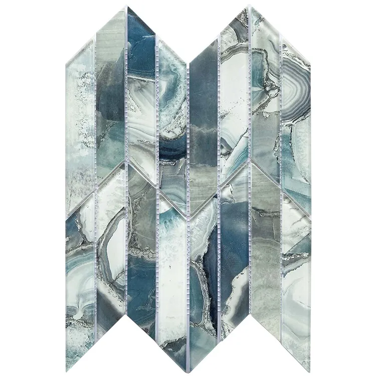 Ralart Company Small Trapezoid Design Glass Mosaic Tile