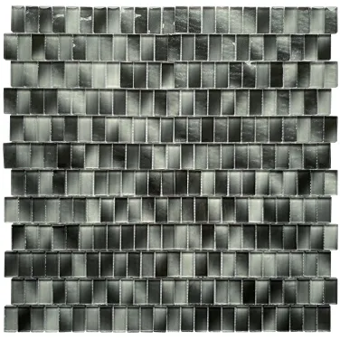 Ralart Company Black Tone Glossy Finish Glass Mosaic Tile