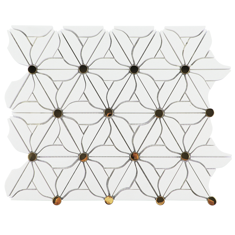 Ralart Manufacturer Creative Art White Stone Mosaics Tile