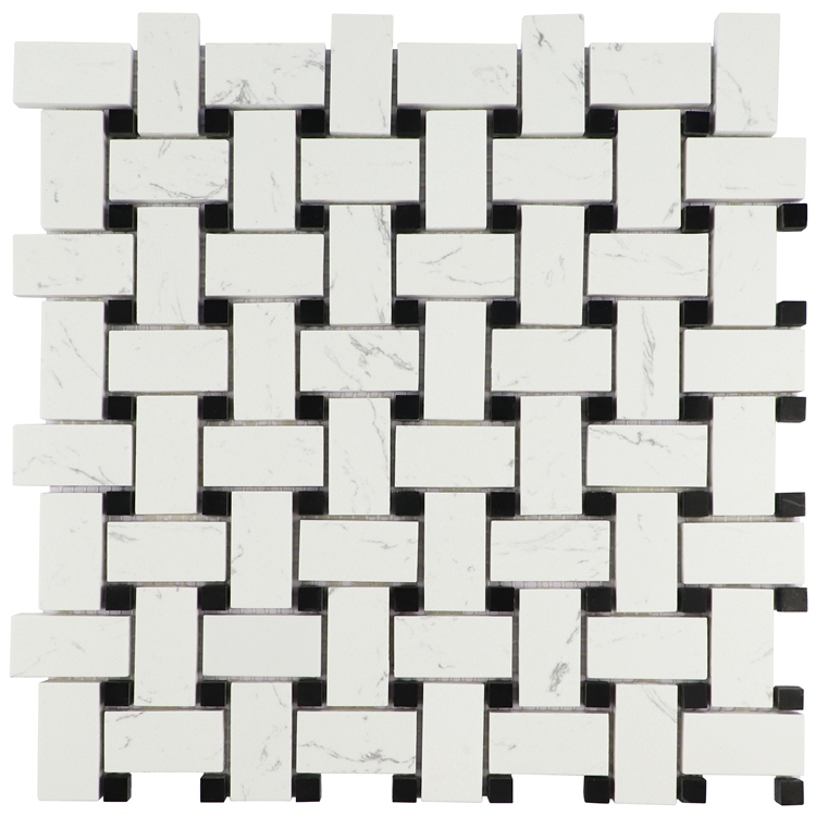 Ralart Manufacturer Strip White Marble Mosaic with Twist Chips