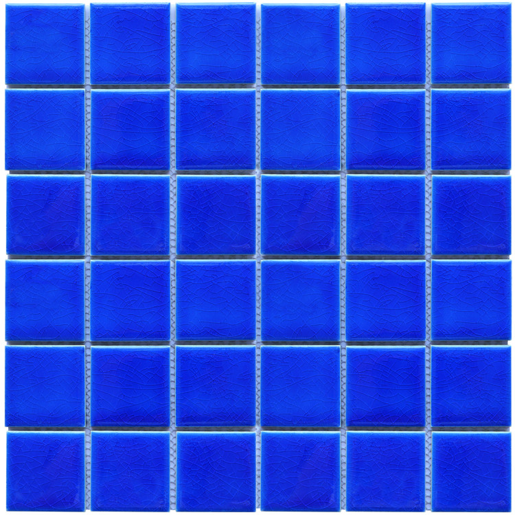 Foshan Supplier Square Blue Porcelain Swimming Pool Mosaic Tile