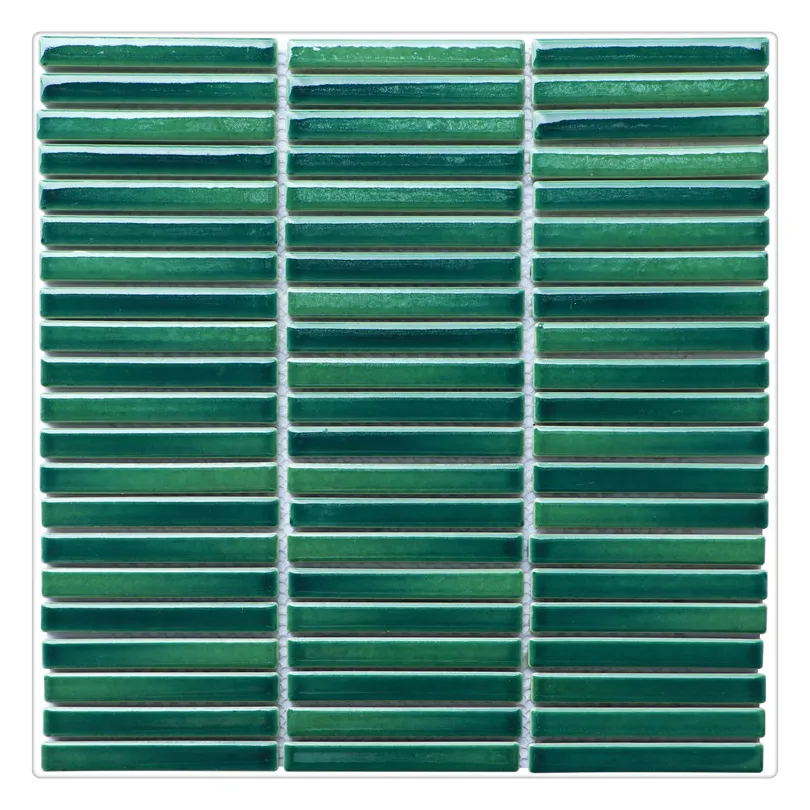 Foshan Manufacturer Glazed Ceramic Porcelain Strip Mosaic Tile Design
