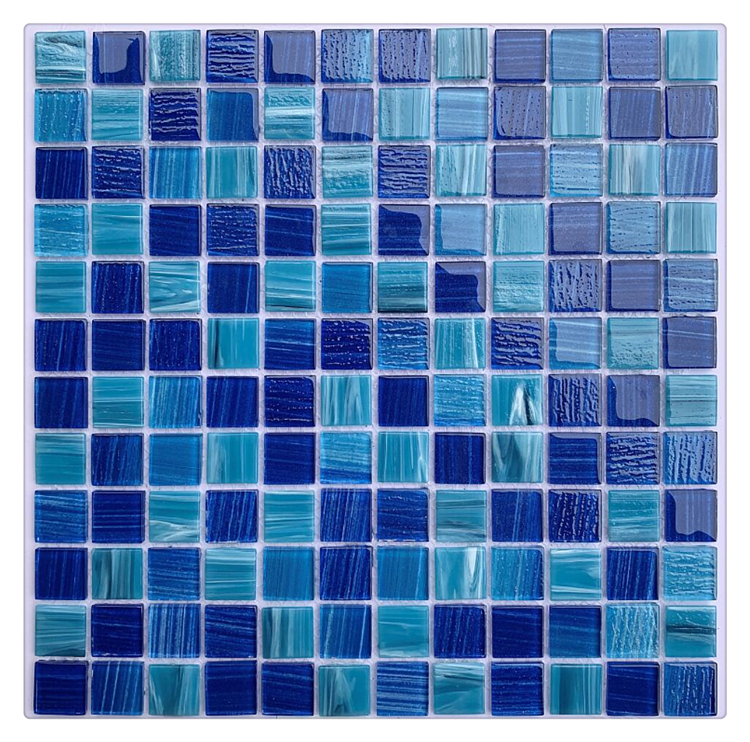 Foshan Manufacturer Blue Shining Glass Mosaic Tile for Pool