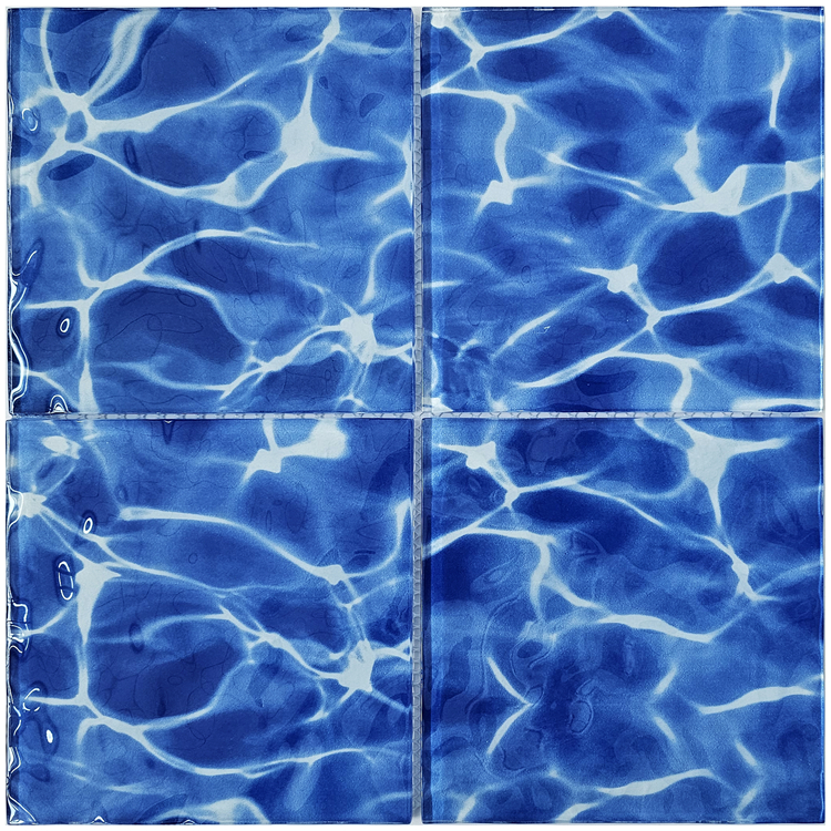 Foshan Factory Blue Glass Tile Pool Square Glass Mosaic