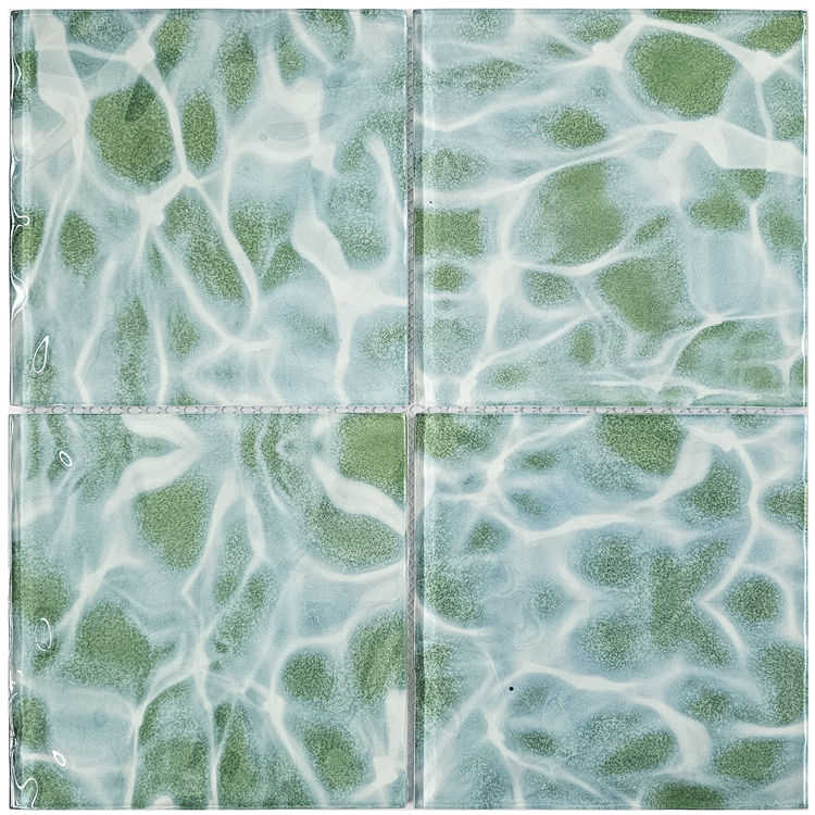 Foshan Factory Green Glass Tile Square Shape Glass Mosaic