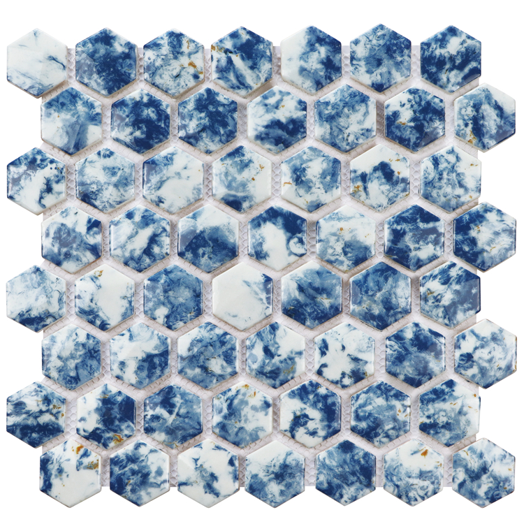 Foshan Wholesales Price Blue Glass Tiles Mosaic