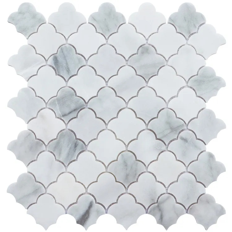 Ralart Manufacturer Fan Shape White Color Luxury Marble Mosaic