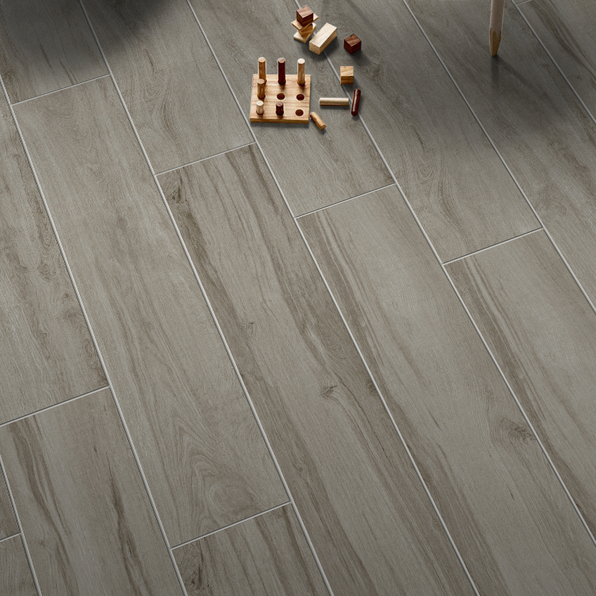 Kewood Oak Birch Lake-Middle Gray Oak Wood Look Porcelain Tiles