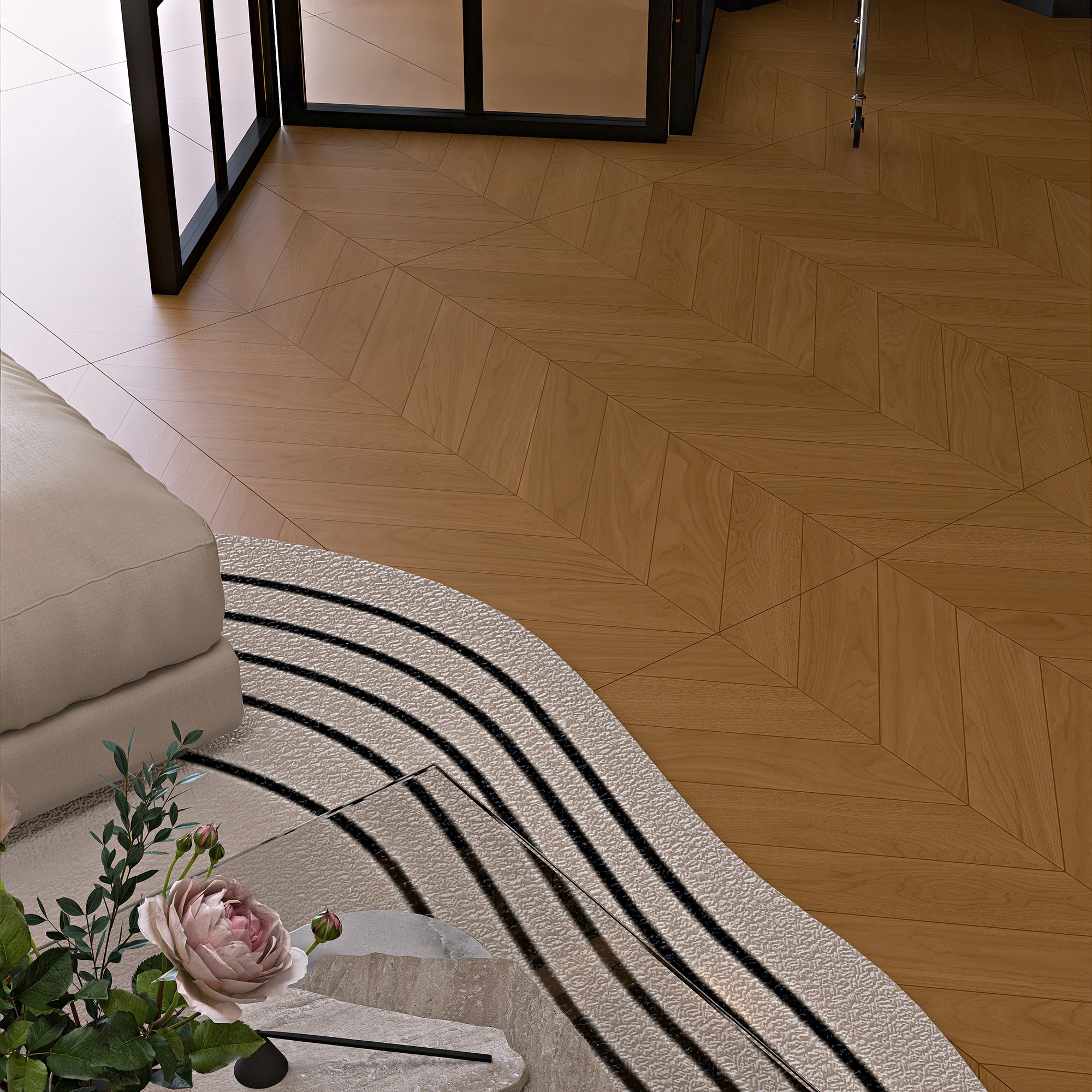 Alina Chestnut Herringbone Walnut Wood Tile-The Most Popular Color